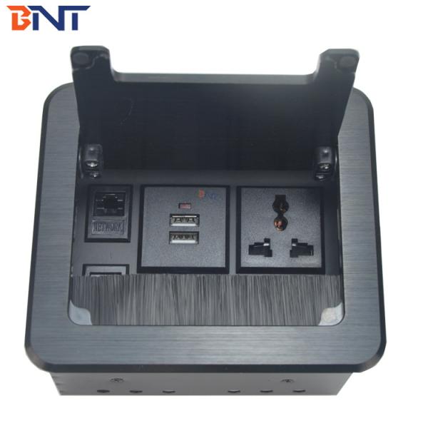 Quality Brushed Aluminum Alloy Desktop Power Sockets With Flip - Open Cover for sale