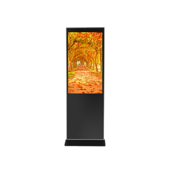 Quality Black 49" Standalone Digital Signage Standing Kiosk 1080P Interior Use for sale