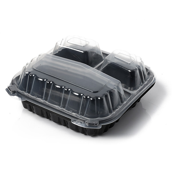 Quality 830ml PP Hinged Lid Microwave Container 30oz 8''X8.5''X3'' for sale