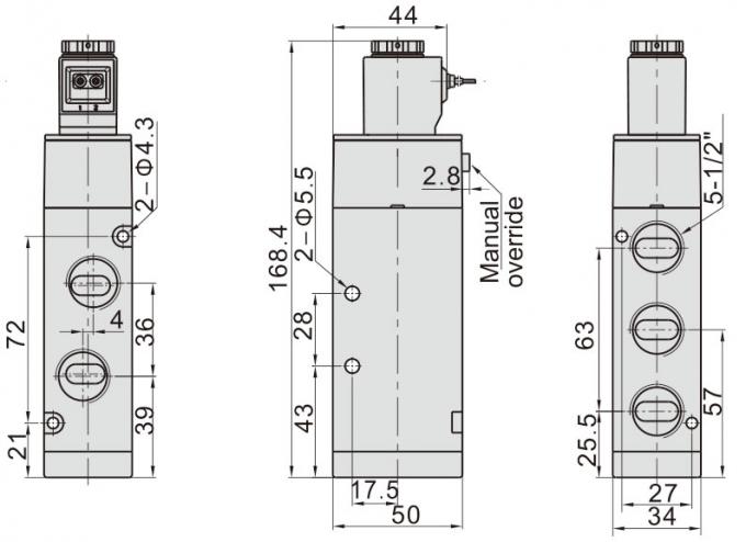 4V410-15 1/2'' Single Coil 5/2 Way Directional Pneumatic Valve 0