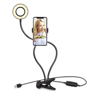 Quality Usb Power 5V Desktop Selfie Ring Light , Makeup Ring Light With Phone Holder for sale