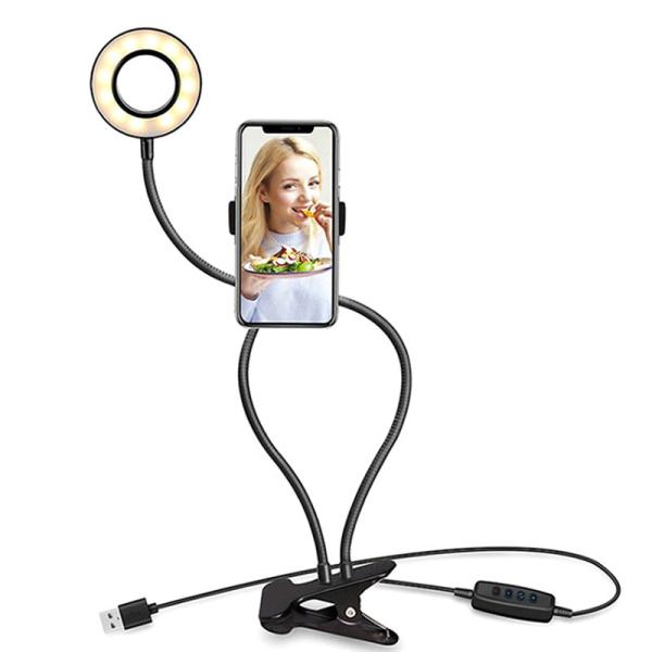 Quality 6.3inches 6000K Desktop Selfie Ring Light , Desk Ring Light With Phone Holder for sale