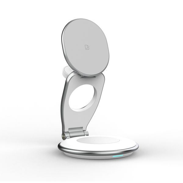 Quality Metal 3 In 1 360 Rotating Wireless Charger Customized Logo For Qi Function for sale