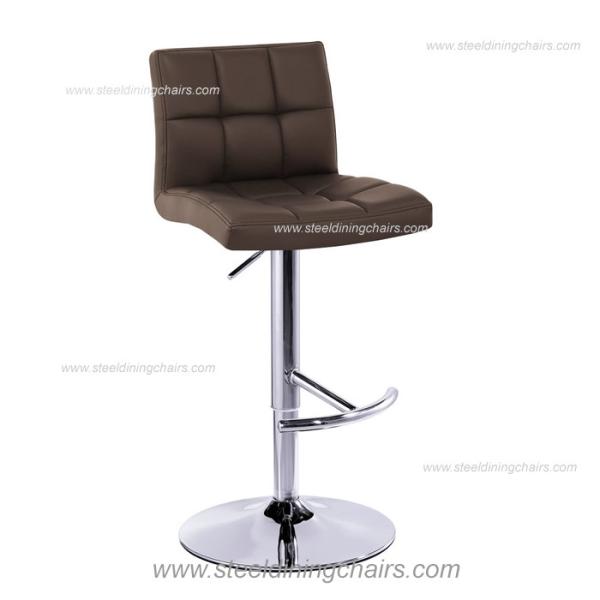 Quality Adjustable 38CM 103CM Black Leather Swivel Bar Stools With Arms for sale