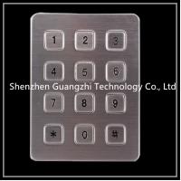 Quality Customizable Metal Stainless Steel Numeric Keyboard 3 * 4 Matrix 12 Keys Ip65 for sale