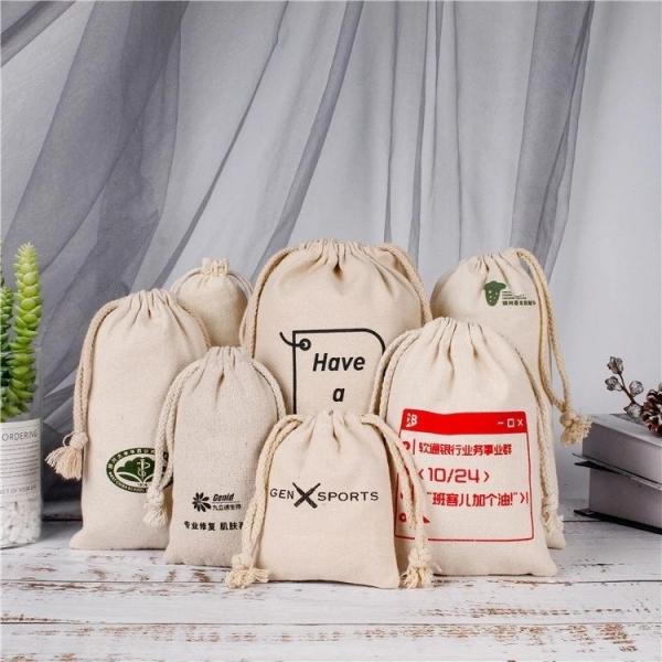 Quality Personalized Colorful Canvas Cotton Drawstring Bag with Double String Style for sale
