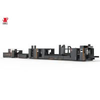 Quality Carton Making Automatic Folder Gluer Stitcher Dual Stitching Black With PLC for sale