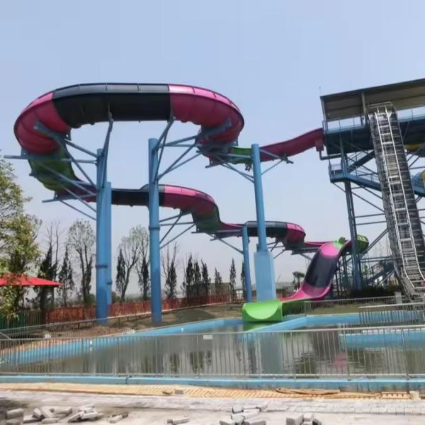 Quality Family Fun Exciting 2-3 Person Water Slide Aqua Park Slide Fiberglass for sale