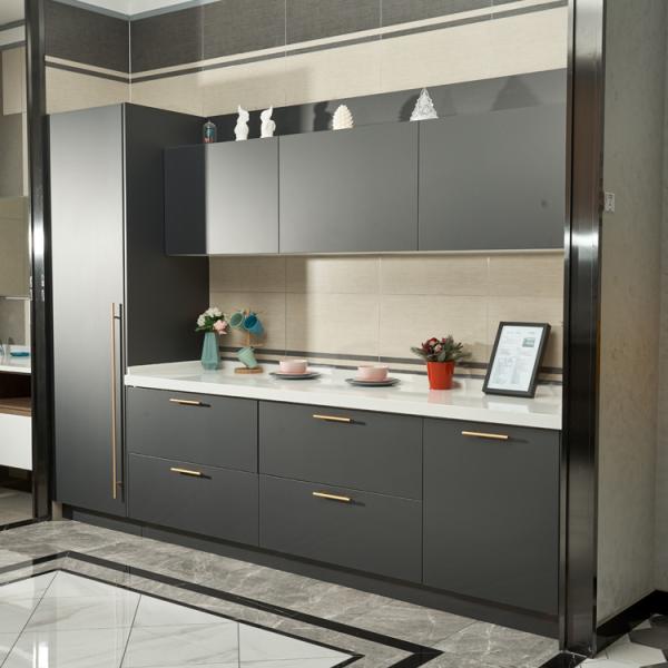 Quality Commercial Metal Handle Adjustable PVC Kitchen Cabinet Particle Board for sale
