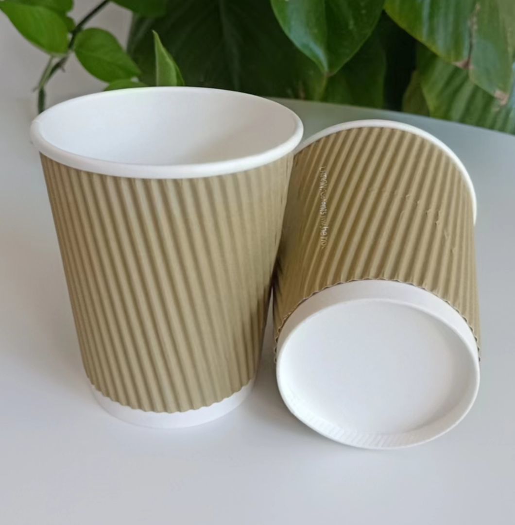Factory Regular Base Supply Disposable Double or Ripple Wall Paper Cup 8oz 260g+18 PE+250