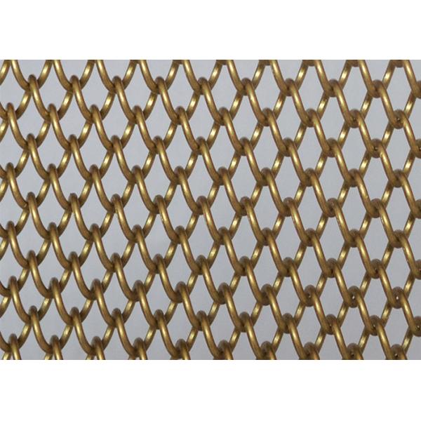 Quality 20m Gold Aluminum Metal Mesh Curtain SGS for sale