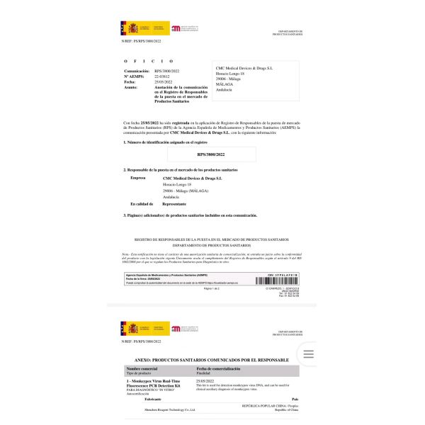 Quality High Sensitivity Monkeypox PCR Test Kit Fluorescence Real Time PCR Detection Kit for sale