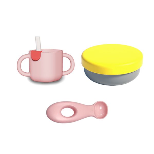 Quality Toddler Silicone Tableware Set Customized Logo Microwave Steamable Newborn Feeding Set for sale