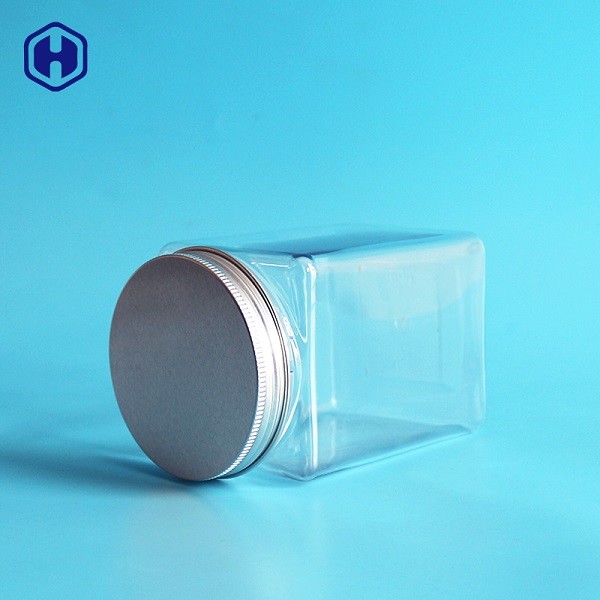 Quality Small Empty Square Wide Mouth Plastic Jars Stackable Space Saving for sale