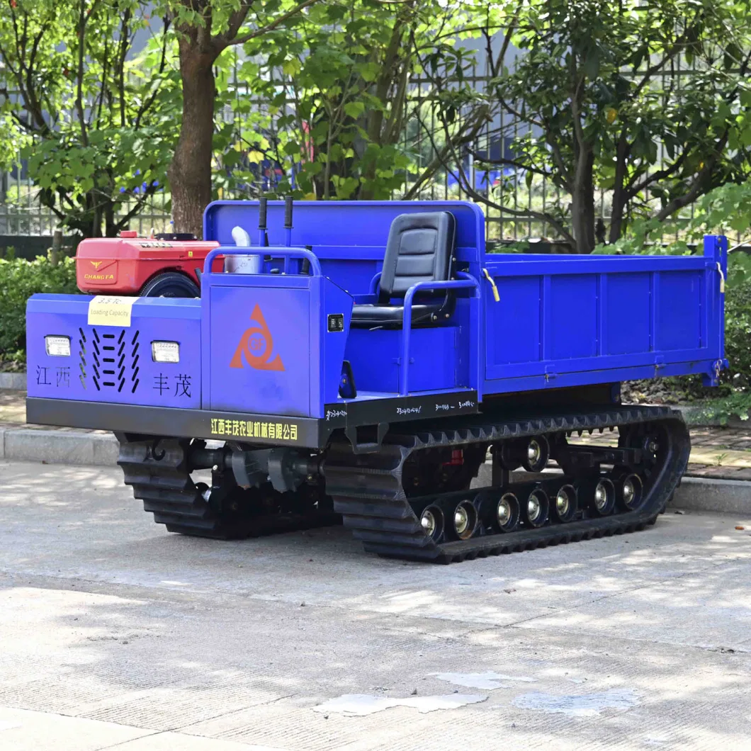 High Performance Crawler Dumper GF5000d 5 Tons Self-Loading Capacity Self-Propelled Side Dumping Style 37kw/3200r/Min Engine Power Used for Oil Palm Plantation