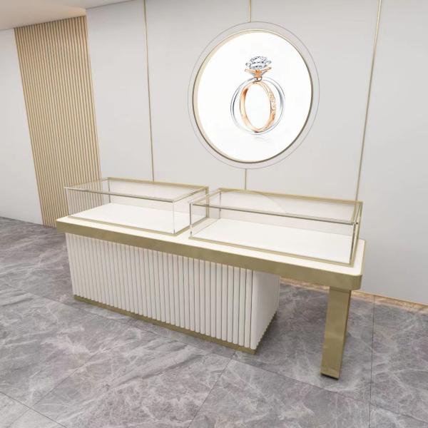 Quality MDF Luxury Display Cabinets Cabinets Window Luxury Jewelry Display Cases for sale