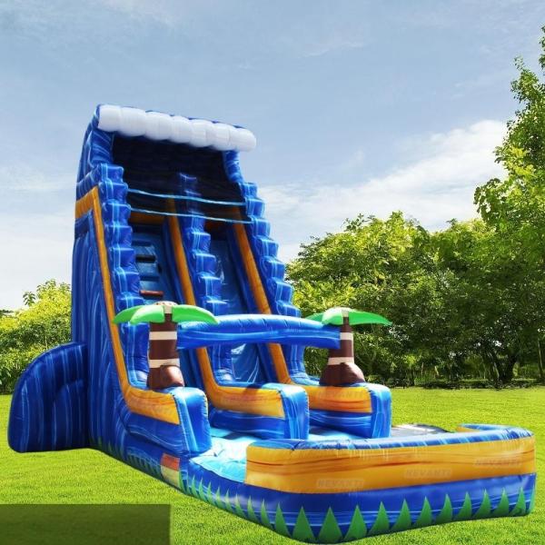 Quality Custom Logo Printed 2024 Innovations Inflatable Pool with 2 Slides and Rainbow for sale