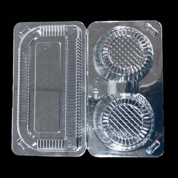 Quality Matt Lamination Printing Two Compartments Clamshell Box for Take Away Plastic for sale