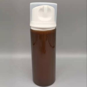 Quality Empty Amber Plastic Cosmetic Packaging PP Airless Bottle 100ml With Pump for sale