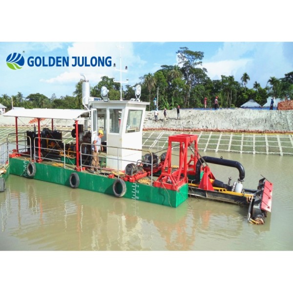 Quality Hydraulic Auger Head Suction Self Propelled Dredge For Shallow Dredging for sale