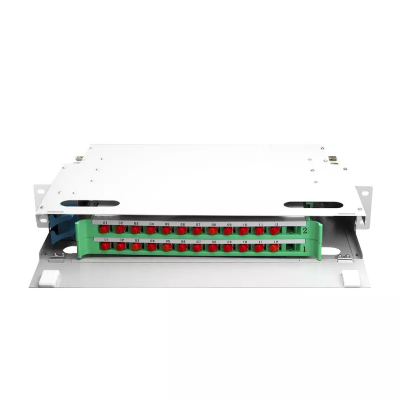 Quality FTTH 1U Fiber Panel 24 Core 19 Inch Rack Patch Panel ODF Unit for sale