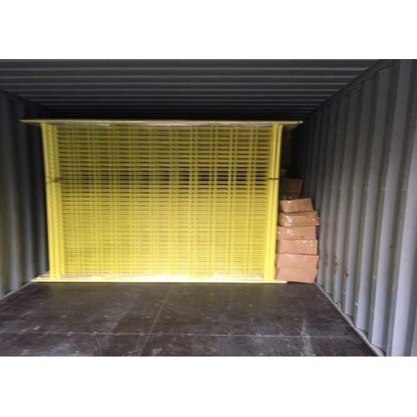 Quality Yellow 2.1m Retractable Temporary Fence 100x200mm Mesh Hole for sale