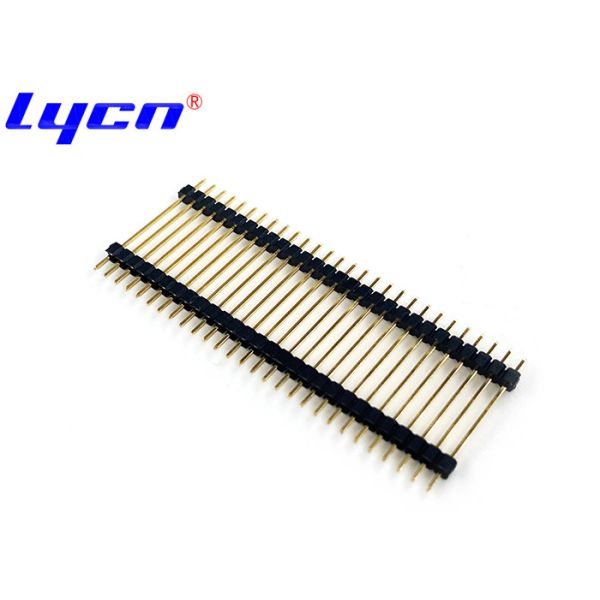 Quality 180 Degree Pin Header Connectors Black PA9T 2.0mm Pitch Dual Plastic Single Row for sale