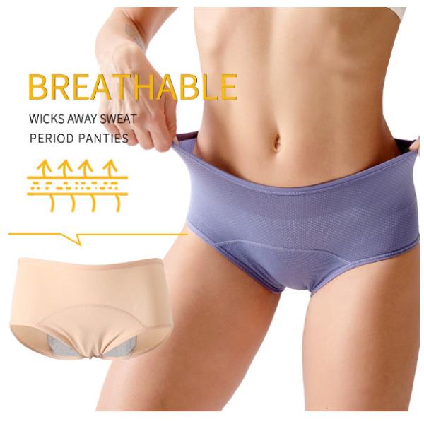 Quality 3 Layer Washable Reusable Leak Proof Underwear Elastic Moisture Absorption for sale