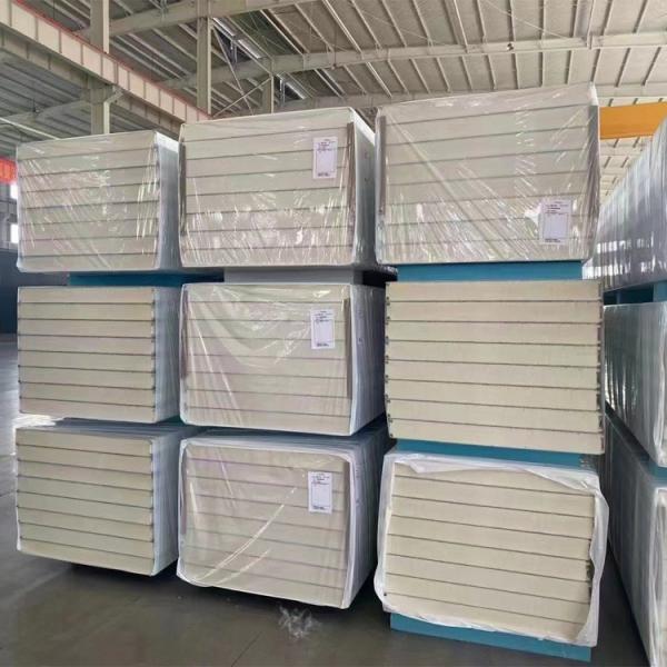 Quality 200mm Polyurethane Foam Sandwich Wall Panel Lightweight Prefab House Material for sale