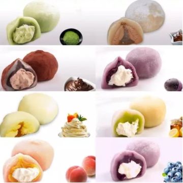 Quality P180 Automatic Double Mochi Ice Cream Filling Machine Aligning Encrusting for sale