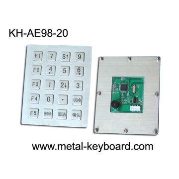 Quality 20 Keys Stainless Steel Industrial Keyboard with USB or PS/2 interface for sale