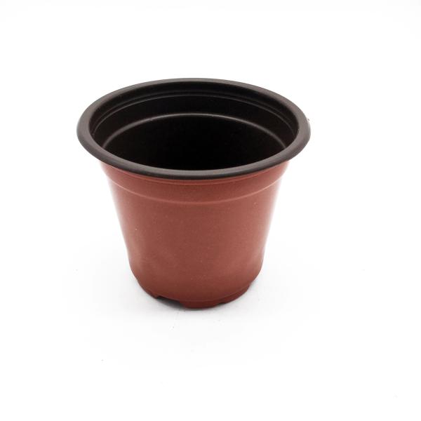 Quality Black Orange 17cm Plastic Plant Pots Tear Resistant Sturdy Polypropylene for sale