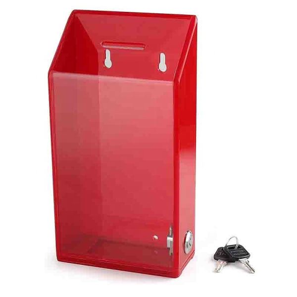 Quality Transparent Clear Plexiglass Donation Box With Lock And Key Floor Stand Charity Ballot Collection for sale