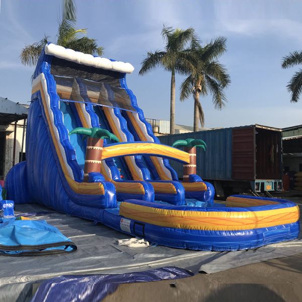 Quality Customized Size Commercial PVC Water Slide Inflatable with Pool and Removable for sale