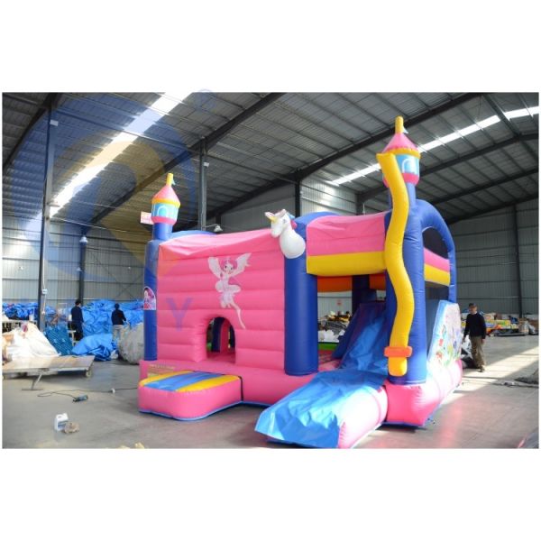 Quality PORTABLE Inflatable Bouncer Castle with Slide Bouncy Unicorn Sprite Jumping for sale