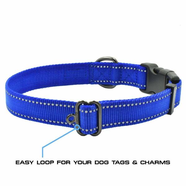 Quality Durable Soft Nylon Dog Collar , Reflective Nylon Buckle Dog Collars for sale