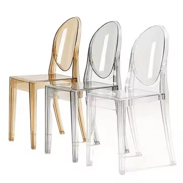 Quality Armless Round Back Clear Chiavari Chairs Polypropylene Acrylic Chiavari Chairs for sale
