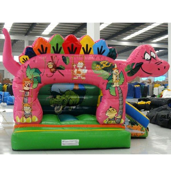 Quality CE/EN14960 Certified Inflatable Bounce House Castle with Cute Dinosaur Zoo Theme for sale