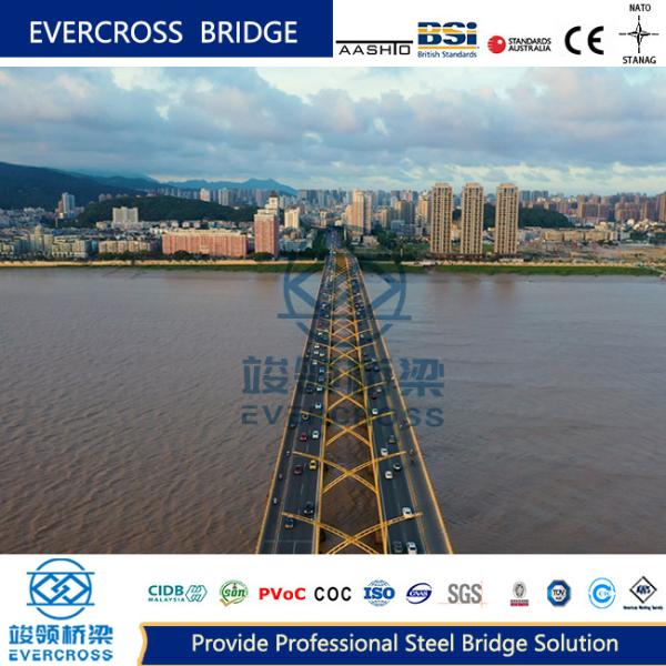 Quality Customized Permanent Composite Beam Bridge With Steel Truss Concrete Deck for sale