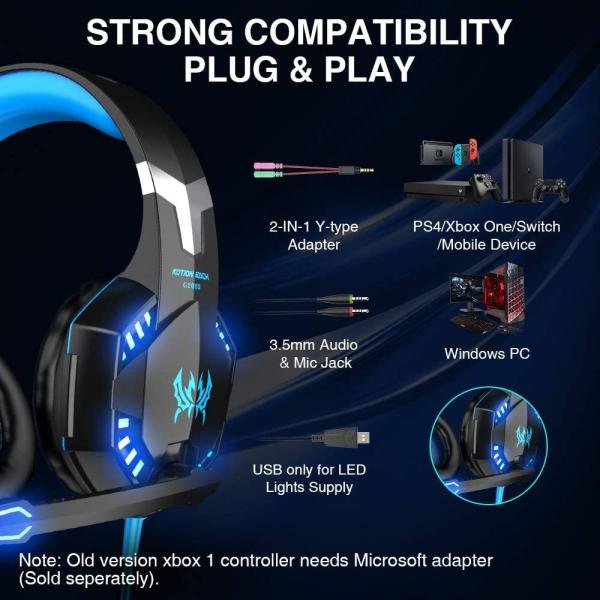 Quality Xbox One 2.2m DC5V 117dB Kotion Each G2000 Gaming Headphones for sale