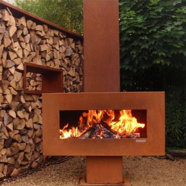 Quality Freestanding Garden Metal Outdoor Fireplace Corten Steel Wood Burning Stove for sale