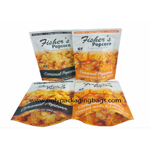 Quality Stand Alone Zipper Top Aluminized Popcorn Snack Bags for sale