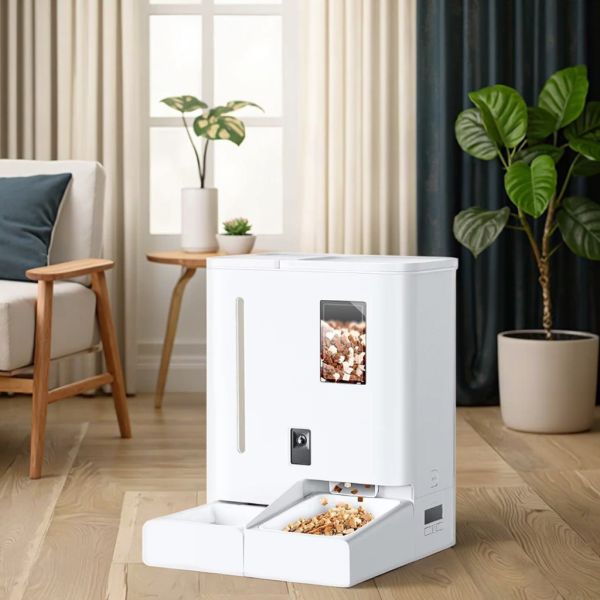 Quality 2-in-1 Smart Automatic Pet Feeder Eco-Friendly 4-5L Battery-Powered Waterproof IPX5 Water & Food Bowl Plastic for Dogs & Cats for sale