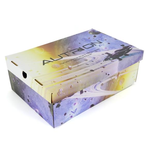 Quality Purple Color Print Empty Corrugated Cardboard Shoe Display Box Luxury Foldable for sale