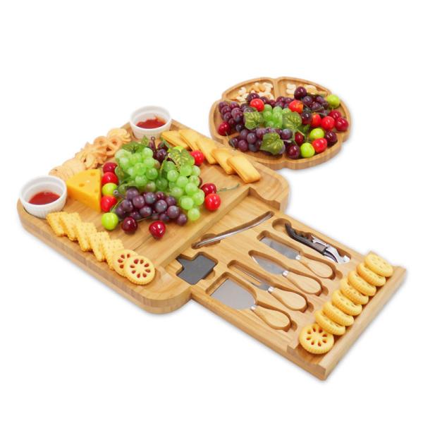 Quality Large Premium Bamboo Cheeseboard For Charcuterie Wine Meat for sale