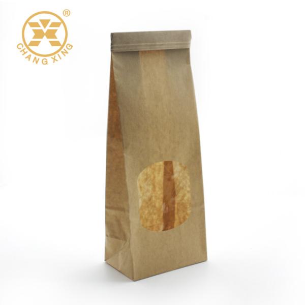 Quality PEO BOPP Standing Zipper Bakery Bread Packaging Paper Bag With Clear Window for sale