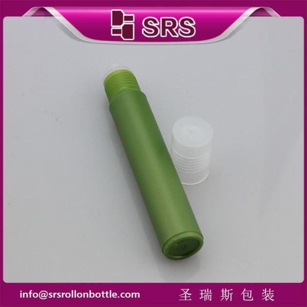 Quality green color 15ml plastic roll on bottle for skincare liquid for sale
