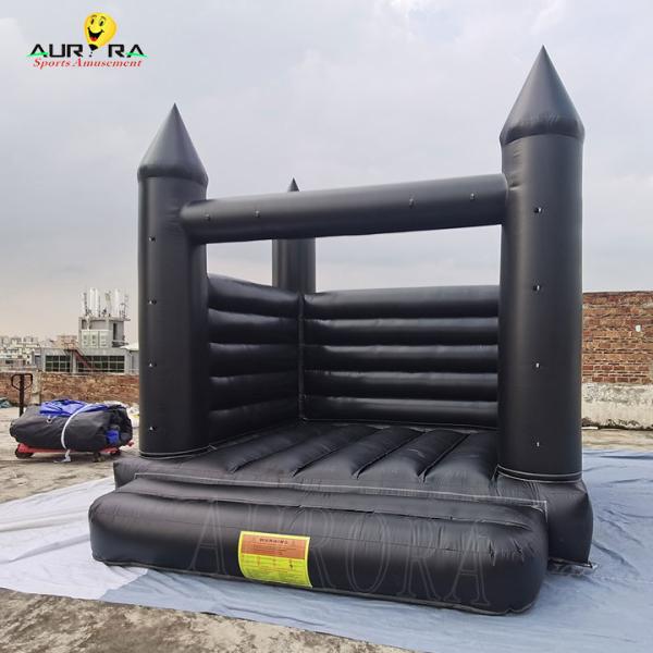 Quality PVC Black Inflatable Bounce House Waterproof Playground Bounce House for sale