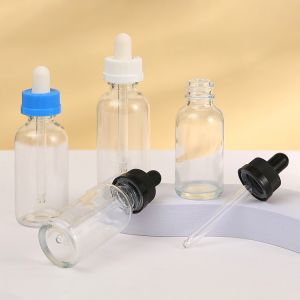 Quality Clear Essential Oil Empty Glass Dropper Bottles 5ml 10ml 15ml for sale