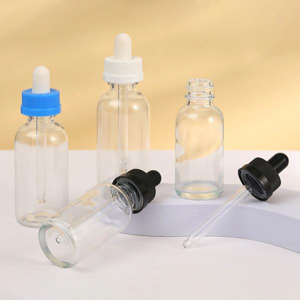 Quality Clear Essential Oil Empty Glass Dropper Bottles 5ml 10ml 15ml for sale